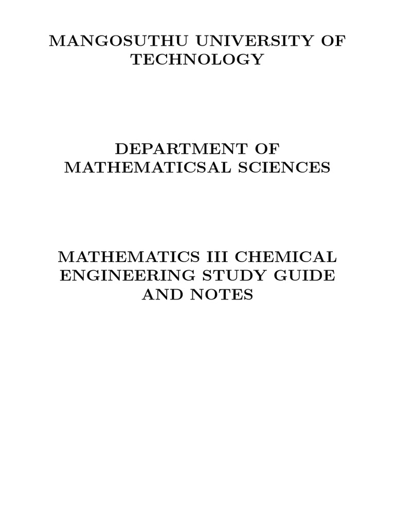 Mathematics III for Chemical Engineering | PDF | Ordinary Differential ...