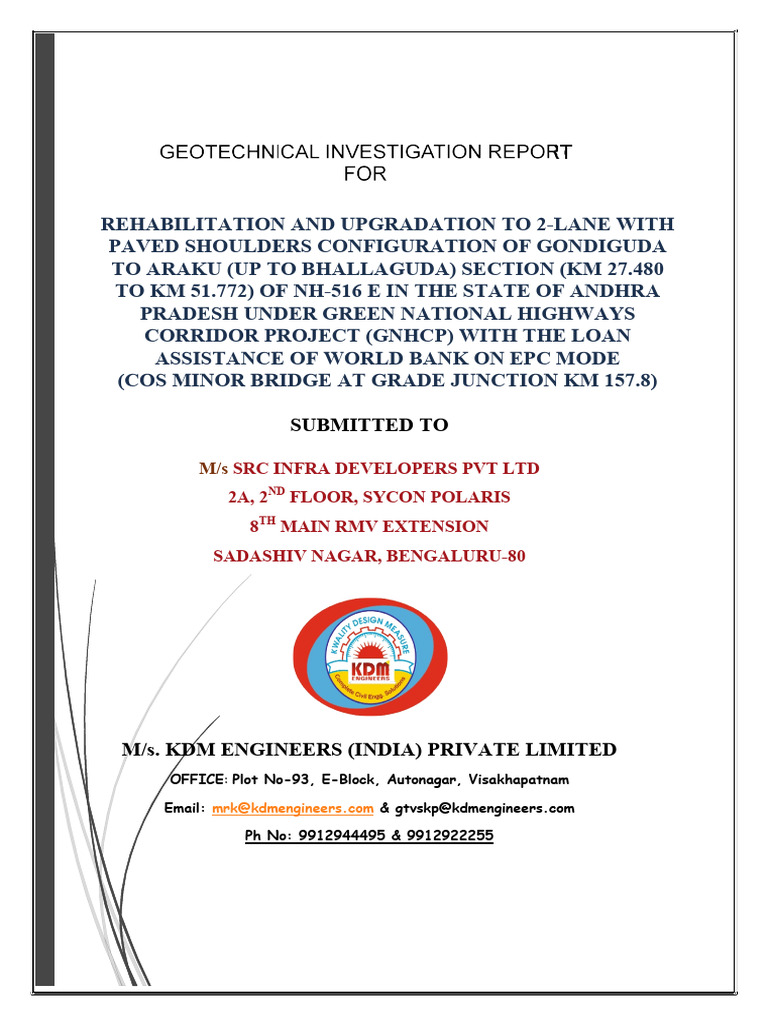 Soil Investigation Report For COS Minor Bridge | PDF | Civil ...