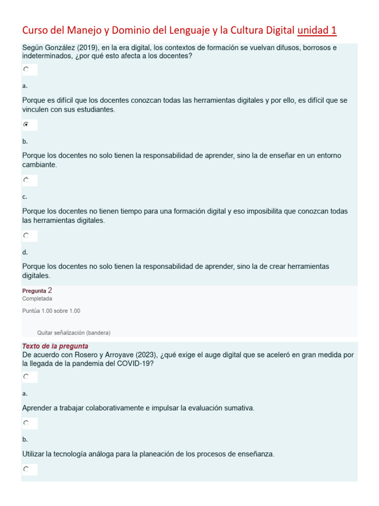 Curso de Lenguaje y Cultura Digital: Unidad 1 | PDF | Tecnologia ...