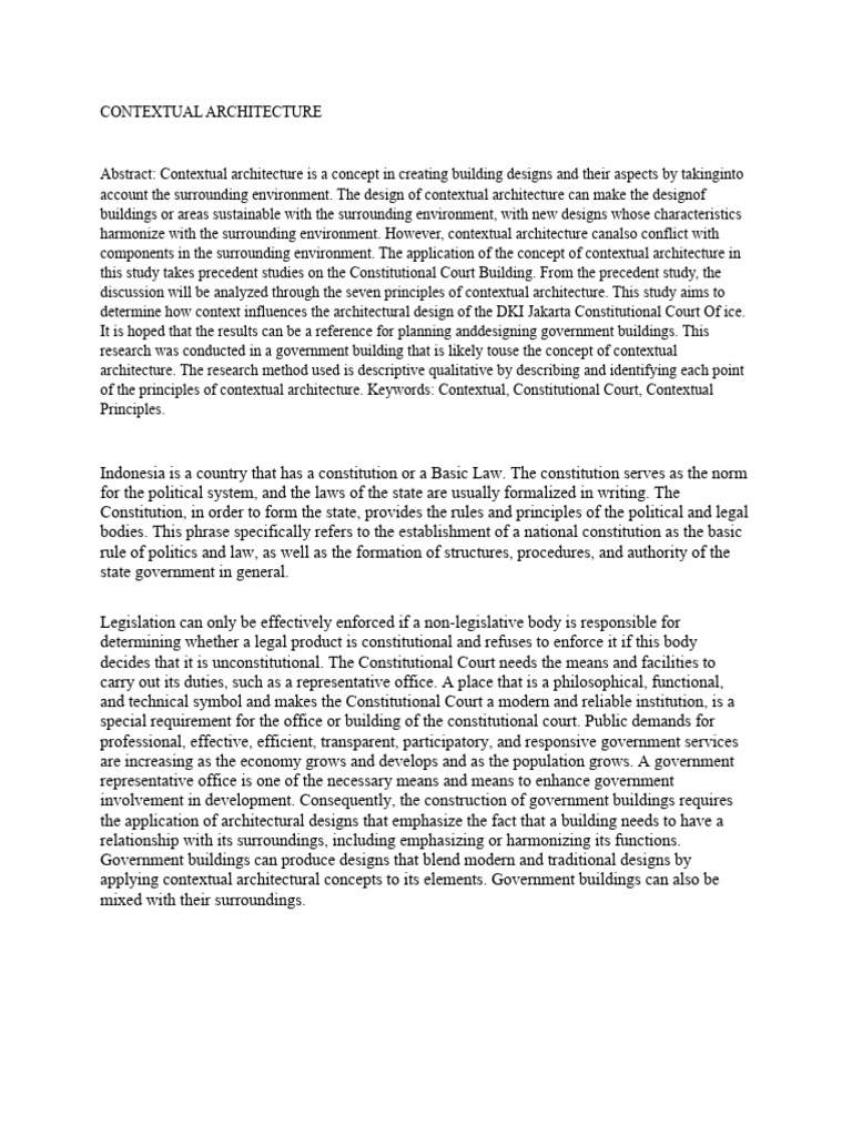 Contextual Architecture | PDF | Constitution | Design Contextual Architecture | PDF | Constitution | Design