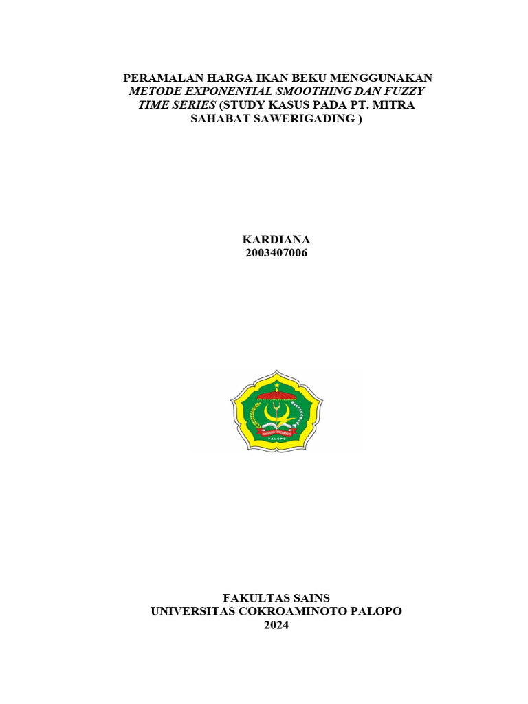 Peramalan Harga Ikan Beku dengan Fuzzy Time Series | PDF | Bisnis | Seni