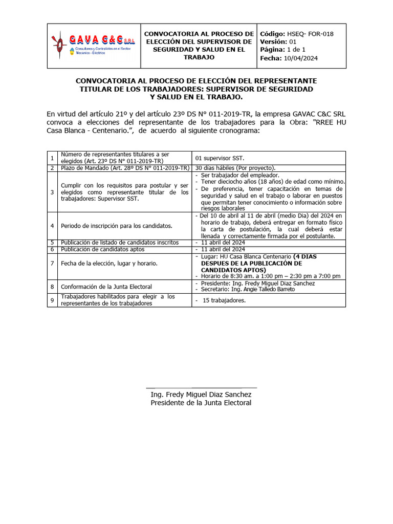 3.1.4. PROCESO DE ELECCIÓN DEL SUPERVISOR SST - Ok | PDF | Responsabilidad | Ley politica