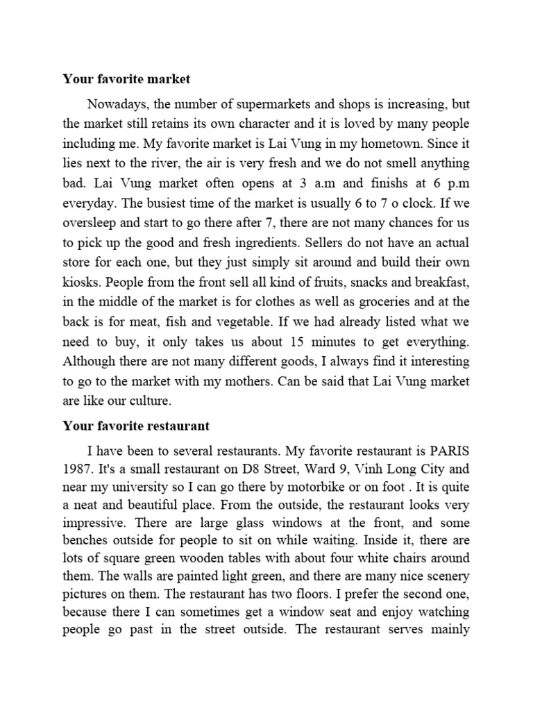 Speaking Av2 | PDF | Grocery Store | Eating Behaviors Of Humans