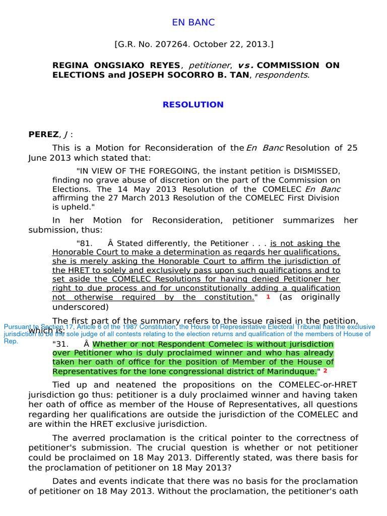 Reyes v. Commission On Elections | PDF | Commission On Elections ...