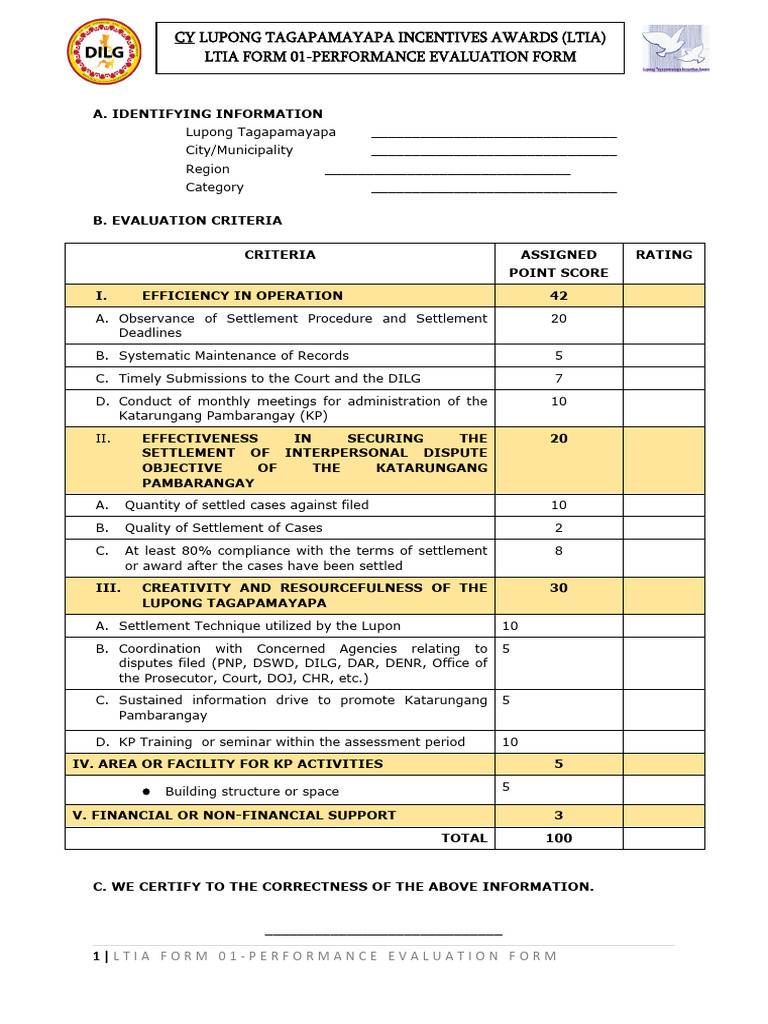 Annex A - LTIA FORMS 1-7 | PDF | Mediation | Performance Appraisal