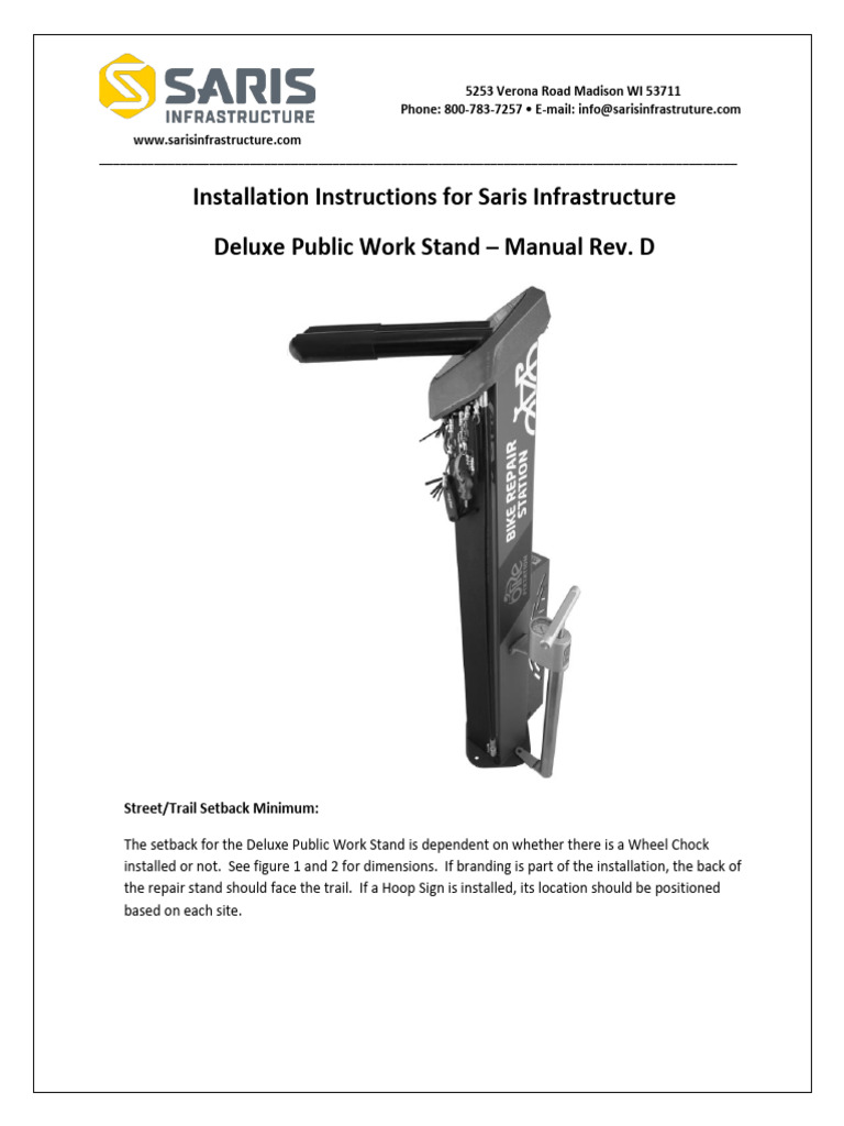 Deluxe Public Work Stand Install Guide RevD | PDF | Nut (Hardware) | Screw