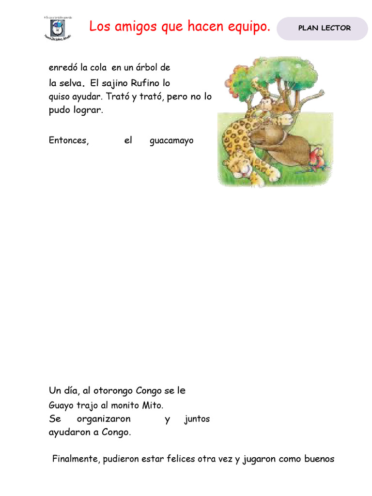 PLAN LECTOR LOS AMIGOS QUE HACEN EQUIPO | PDF