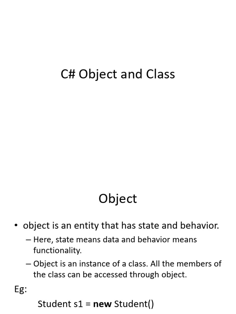 Objects and Classes | PDF | Programming | Constructor (Object Oriented ... Objects and Classes | PDF | Programming | Constructor (Object Oriented ...