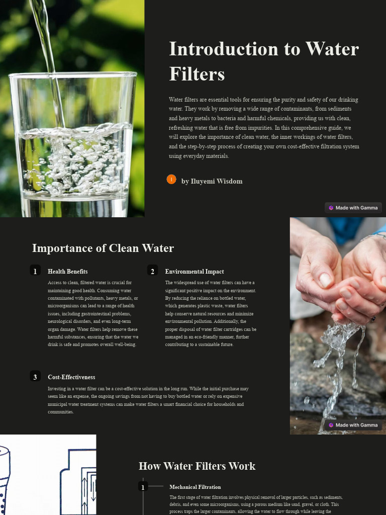 Introduction To Water Filters | PDF | Water Purification | Water