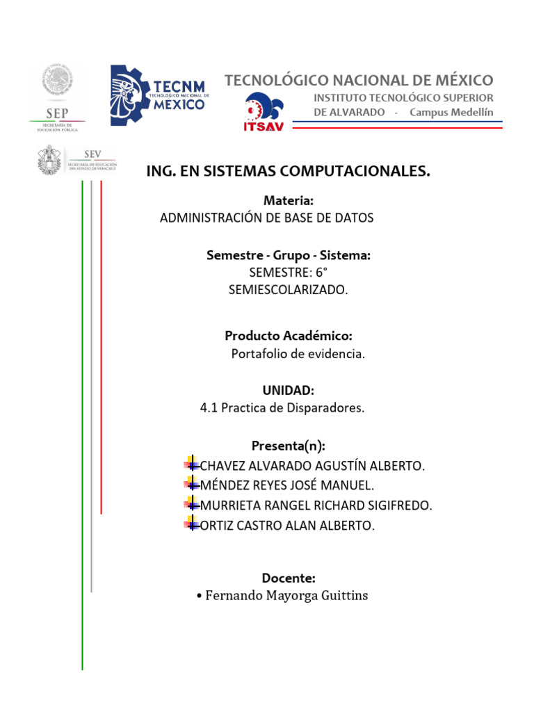 4.1 - Practica de Disparadores | PDF | SQL | Mi sql