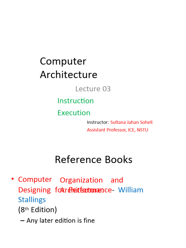 Computer Architecture Lecture 03 Download Free Pdf Central Processing Unit Computer Data