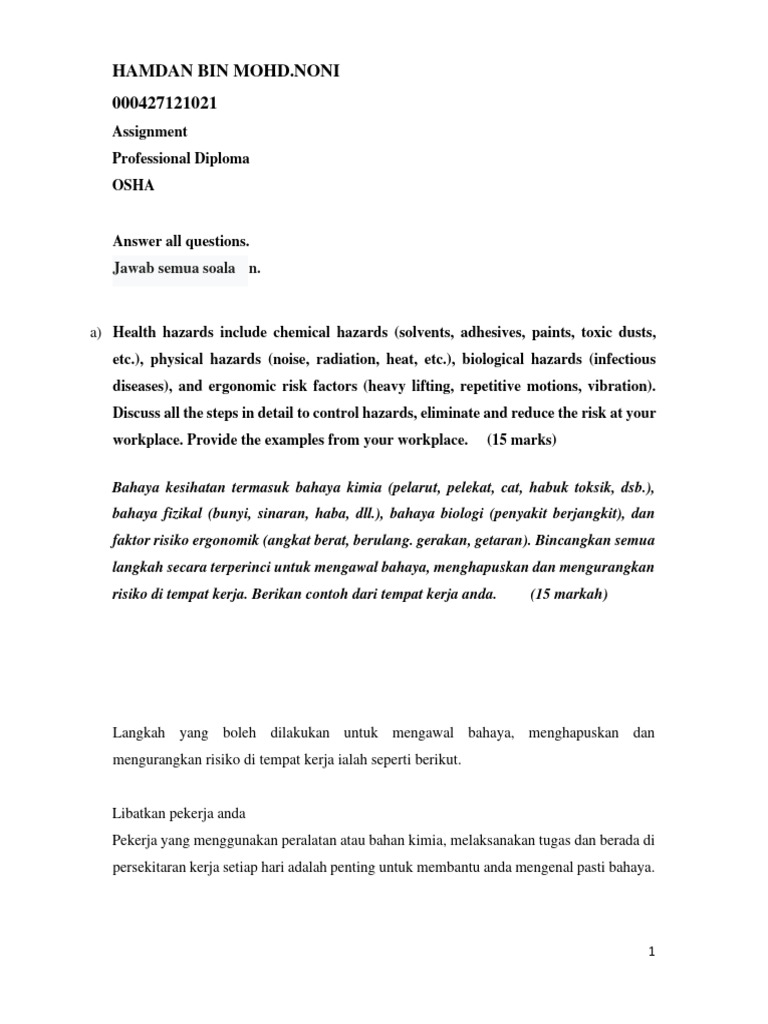 Assignment Osha Hamdan Bin Mohd Noni Pdf
