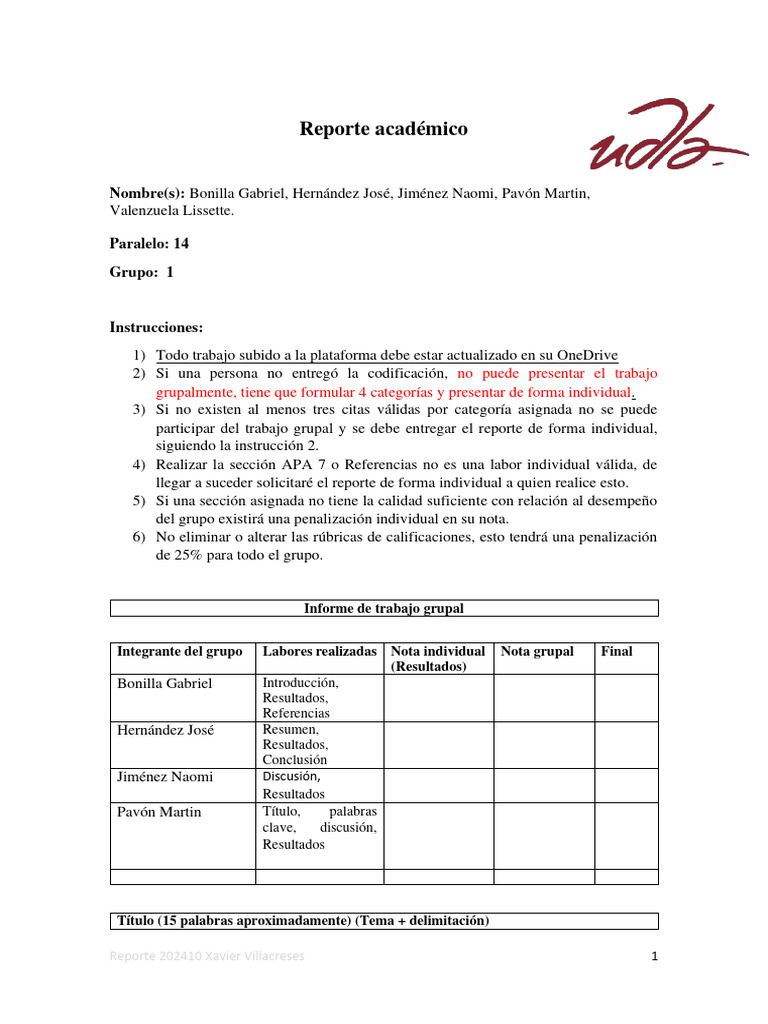 Reporte Académico 202410 | PDF | Estudios de género | Igualdad de género