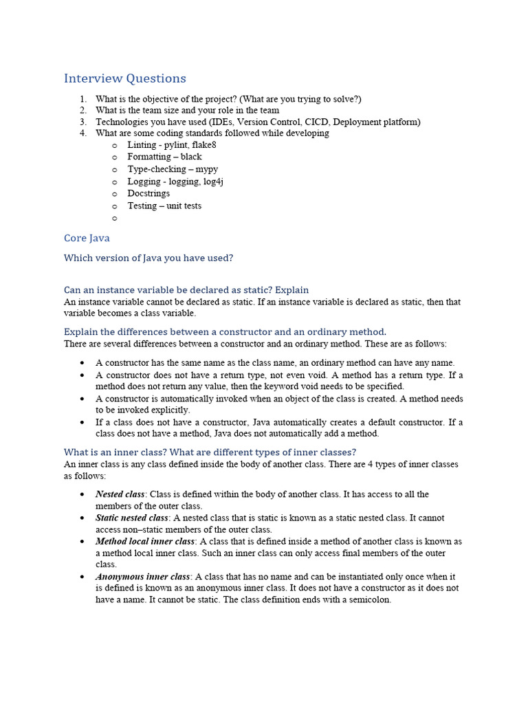 Interview Questions | Download Free PDF | Process (Computing) | Thread (Computing)