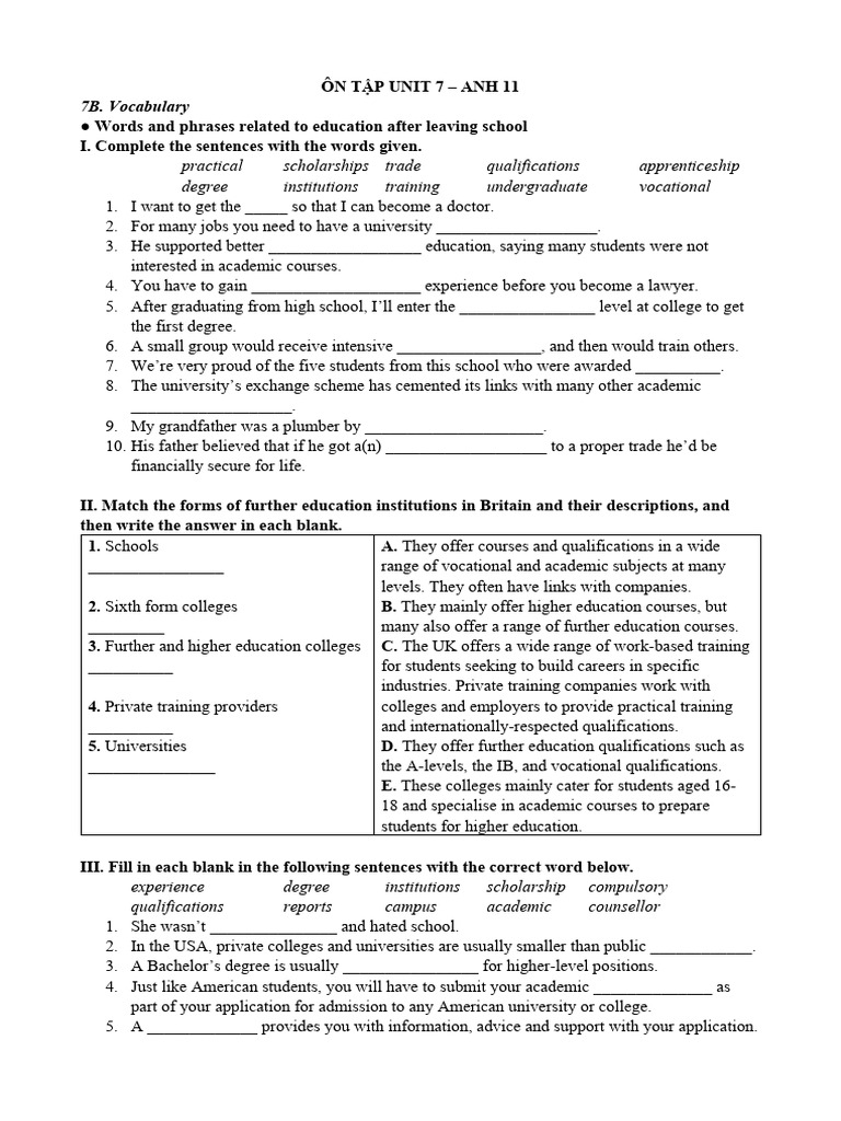 ÔN TẬP UNIT 7 + UNIT 8 | PDF | Adolescence | Educational Technology