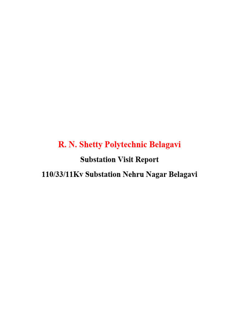 Substation report | PDF | Electrical Substation | Electric Power ...