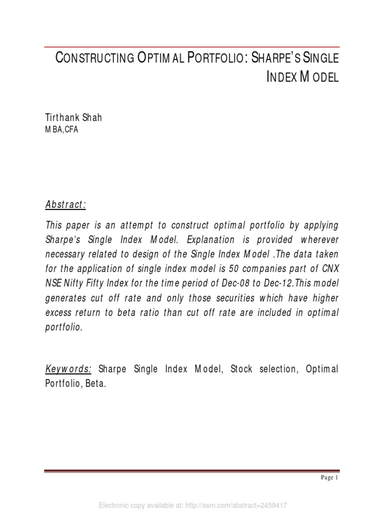 Shah 2014 SSRN Electronic Journal | PDF | Beta (Finance) | Errors And Residuals