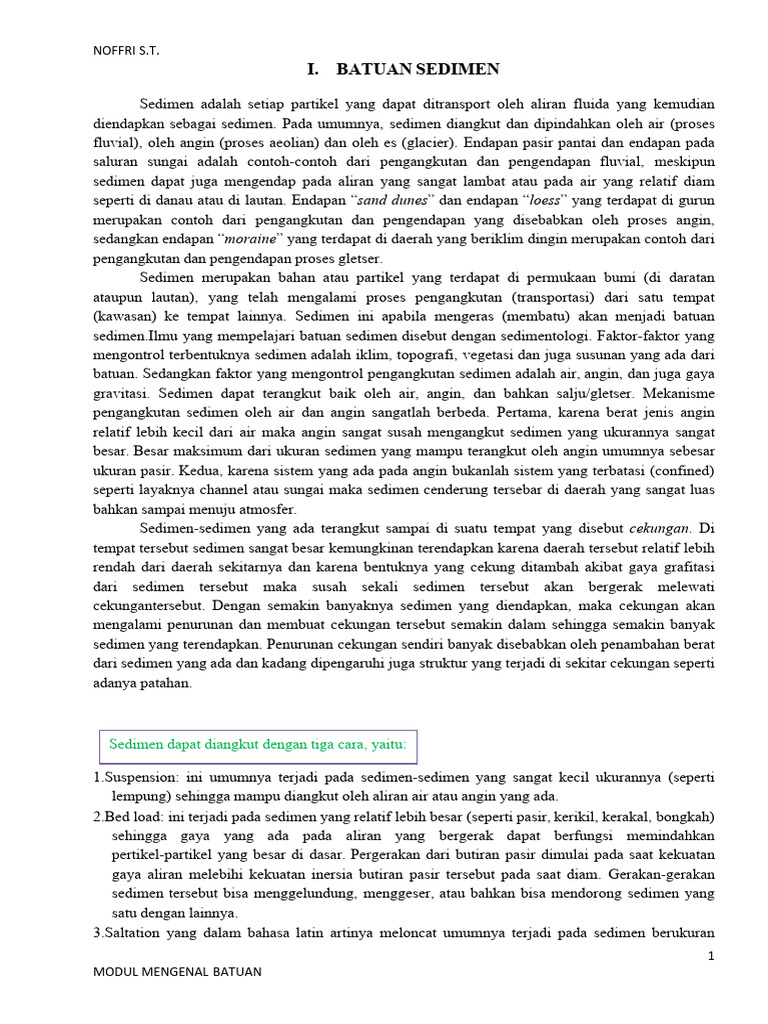 Batuan Sedimen dan Proses Pembentukannya | PDF | Ilmu Sosial