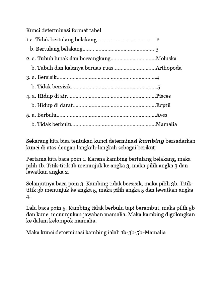 Kunci Determinasi Format Tabel | PDF | Sejarah