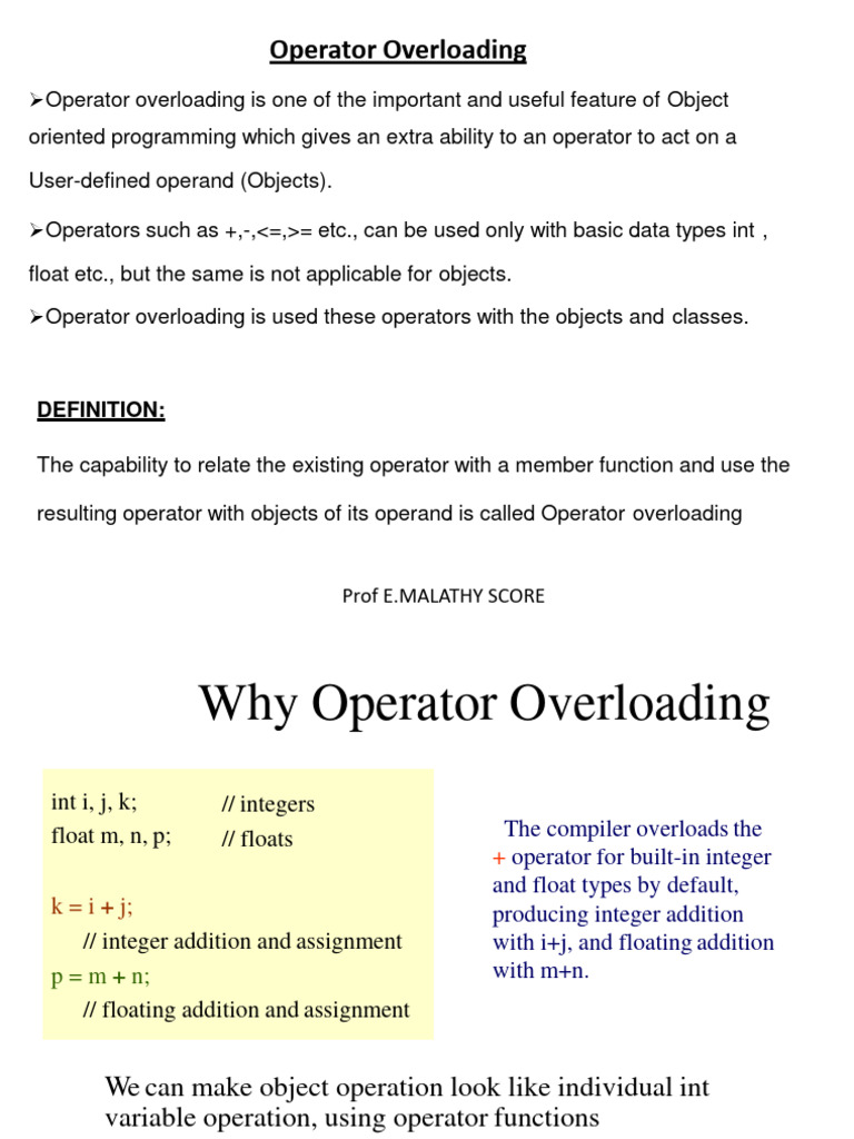 Understanding Operator Overloading in C++ | PDF | Programming Paradigms | Computer Programming