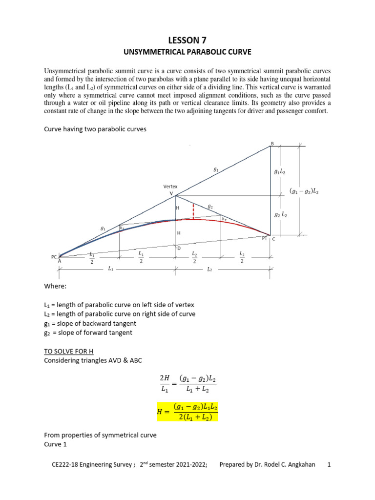 02 CE222 18 Learning Module 7 Vertical Unsym Parblc Curve - 2CE 12 ...