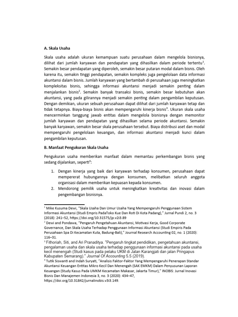Ukuran dan Manfaat Skala Usaha | PDF