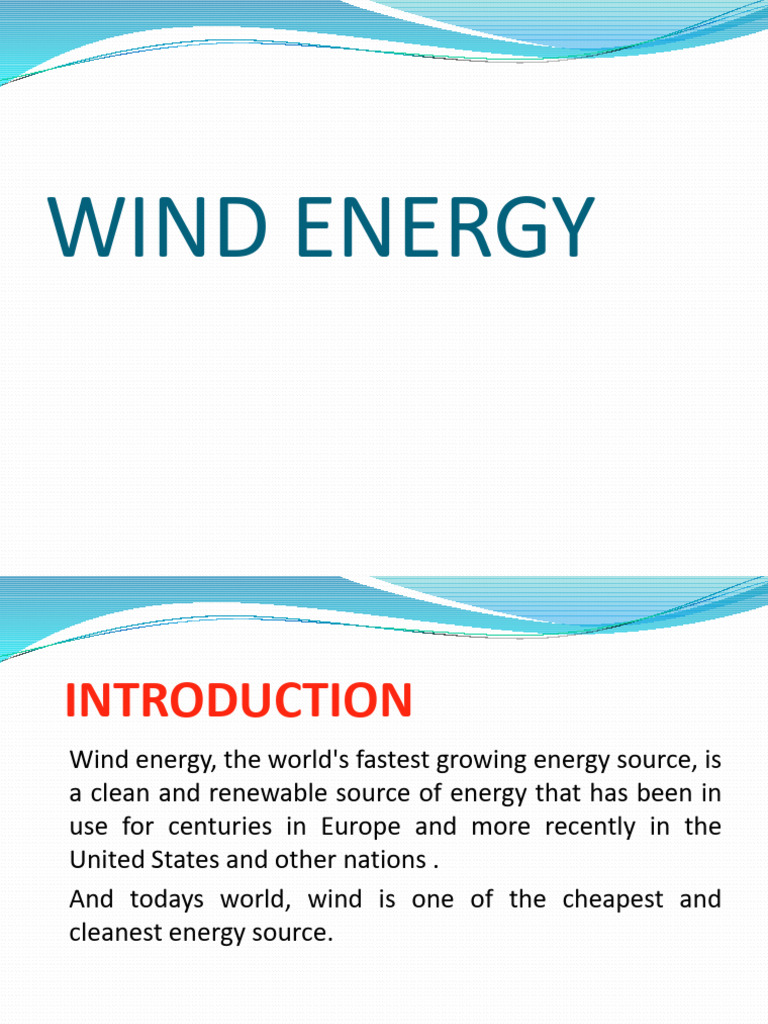 4 Wind Energy | PDF | Wind Turbine | Wind Power