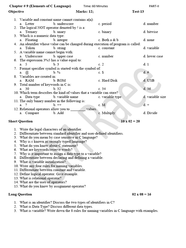 Chapter 9 Half | PDF | C (Programming Language) | Data Type