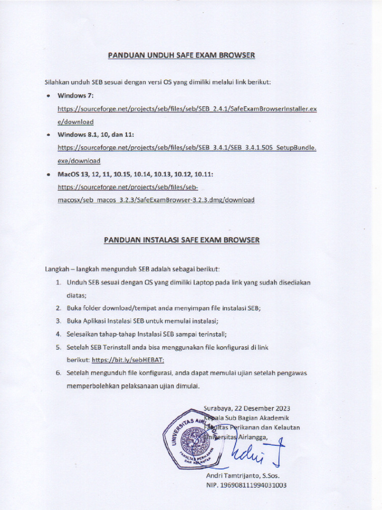 PANDUAN UNTUK UAS | PDF