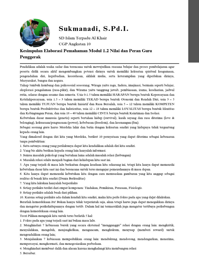 Kesimpulan Elaborasi Pemahaman Modul 1.2 - 20240424 - 172816 - 0000 | PDF