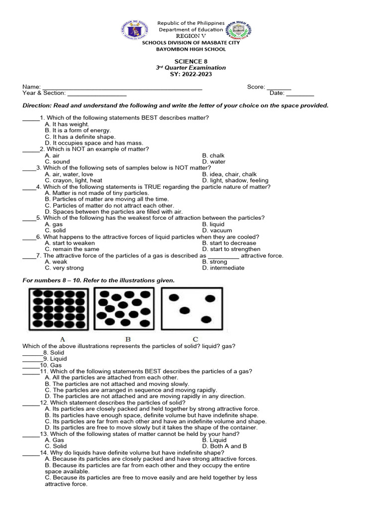 g-8 science TP | PDF | Evaporation | Atoms