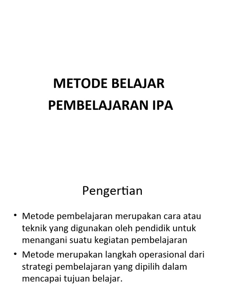 Penerapan Metode Dalam Pembelajaran IPA SD | PDF | Pengembangan Diri