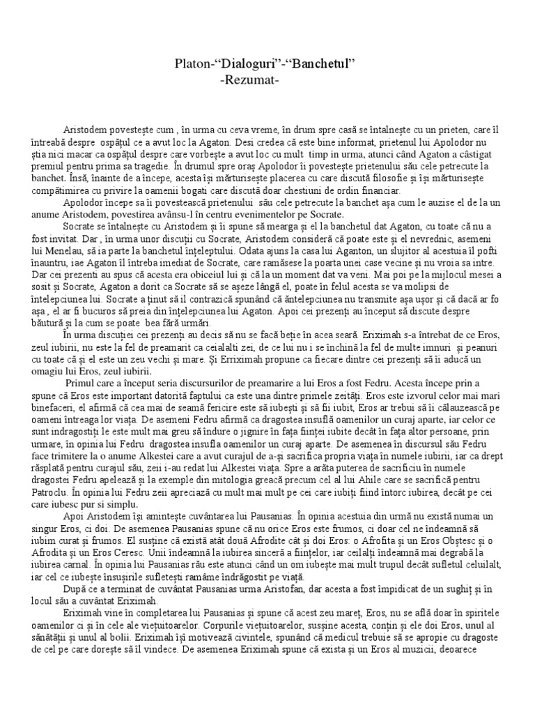 Banchetul PLATON | PDF