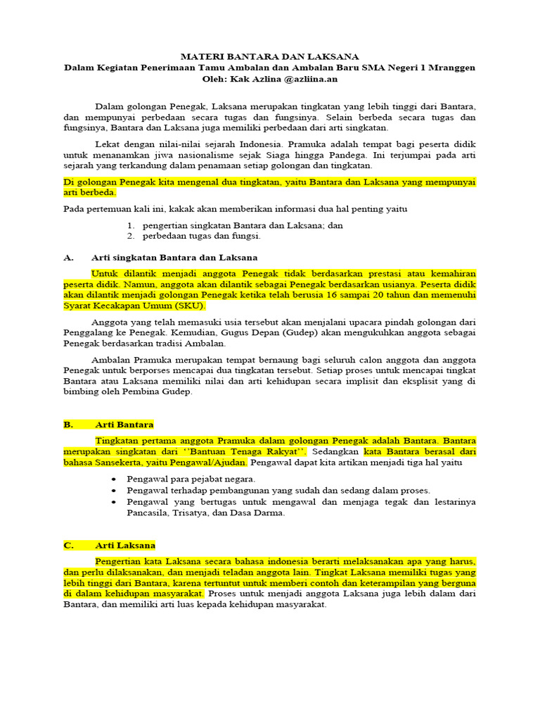 Materi Bantara Dan Laksana | PDF | Karier & Perkembangan