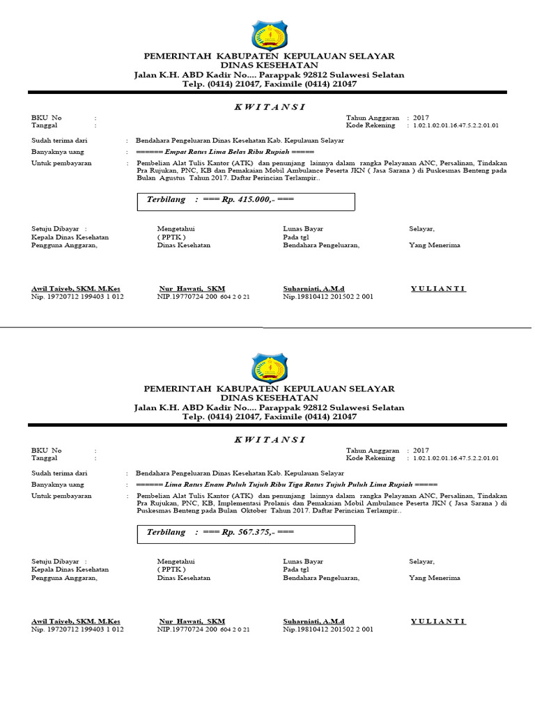 Kwitansi Paramita | PDF