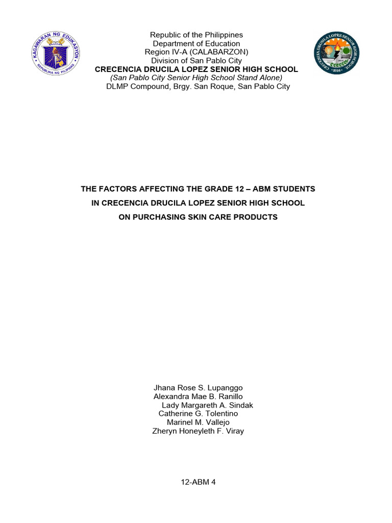 12 ABM-4 (B2) Factors Affecting The Grade 12 ABM Students in Crecencia ...