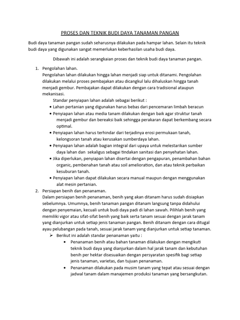 Cara Pengolahan Tanah Pada Tanaman Padi | PDF
