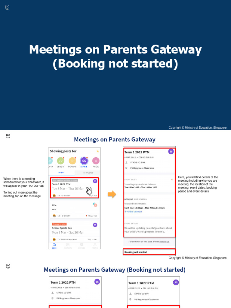 PG User Guide For Parents - Meetings Feature (Annex C) - 1 | PDF | Software | Computing