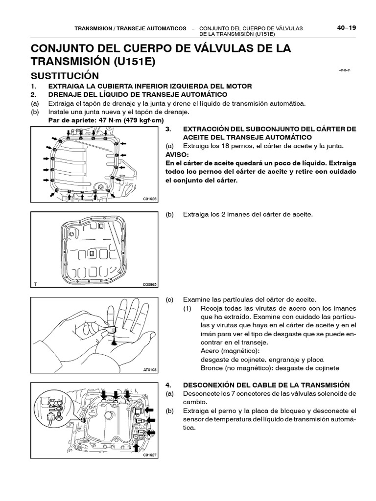 Conjunto Del Cuerpo de Válvulas de La Transmisión (U151E) | PDF ...