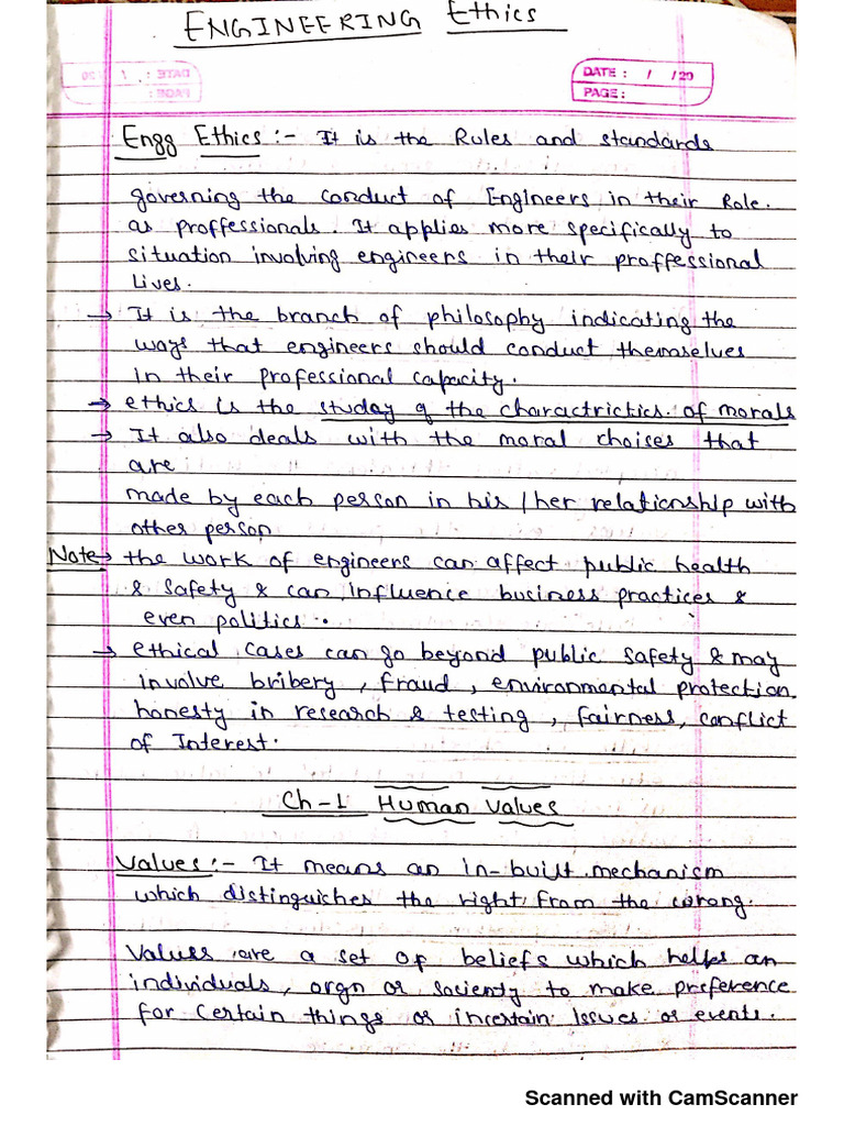 ESE HANDWRITTEN NOTES Ethics & Integrity | PDF