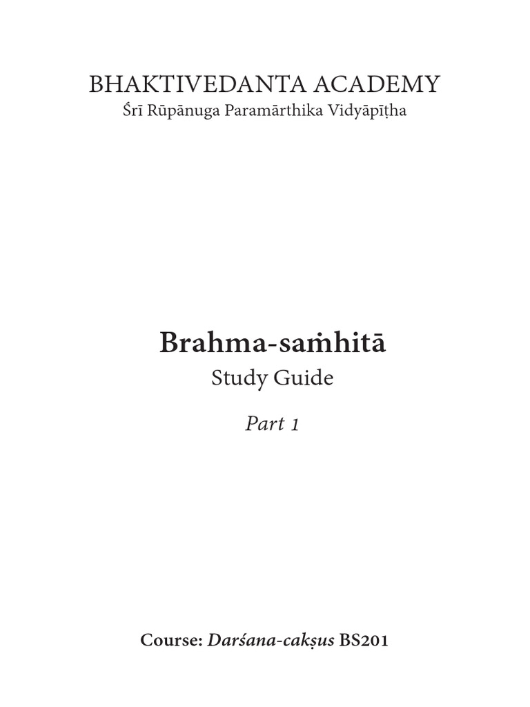 Brahma Samhita Complete 231129 052057 | PDF | Brahman | Vaishnavism