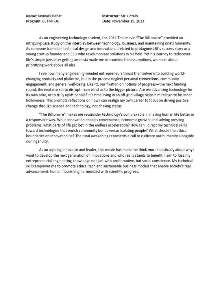 TECHNO_REACTION PAPER | PDF