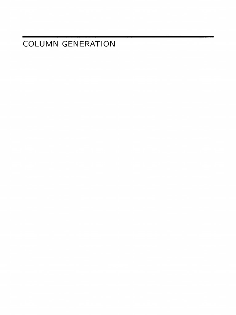 Column Generation Syllabus Pdf Mathematical Optimization Applied Mathematics