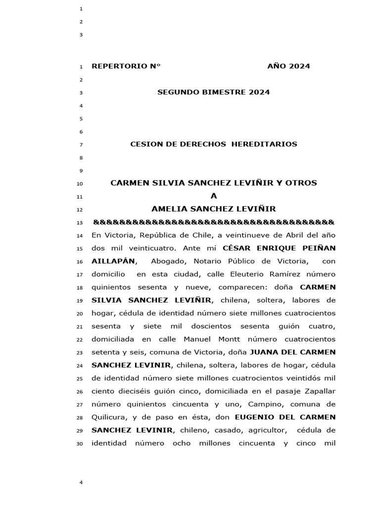 Cesion de Derechos Amelia Sanchez | PDF | Política | Derecho