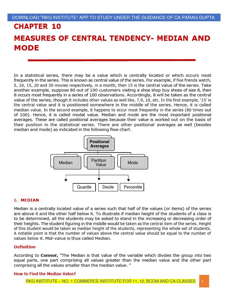 Chapter 10 | PDF | Mode (Statistics) | Median