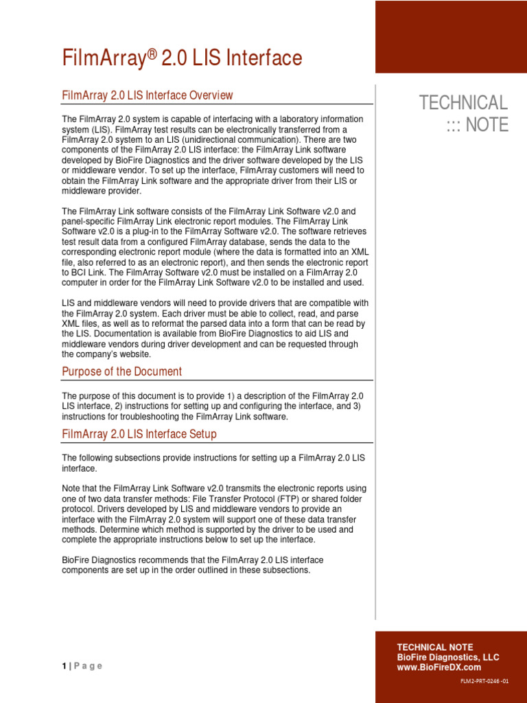 FilmArray 2.0 | PDF | File Transfer Protocol | Computer Network