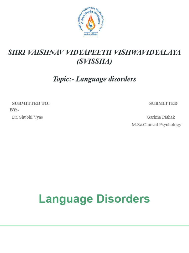 Garima Pathak (Language Disorders) | PDF | Speech | Lateralization Of ... Garima Pathak (Language Disorders) | PDF | Speech | Lateralization Of ...
