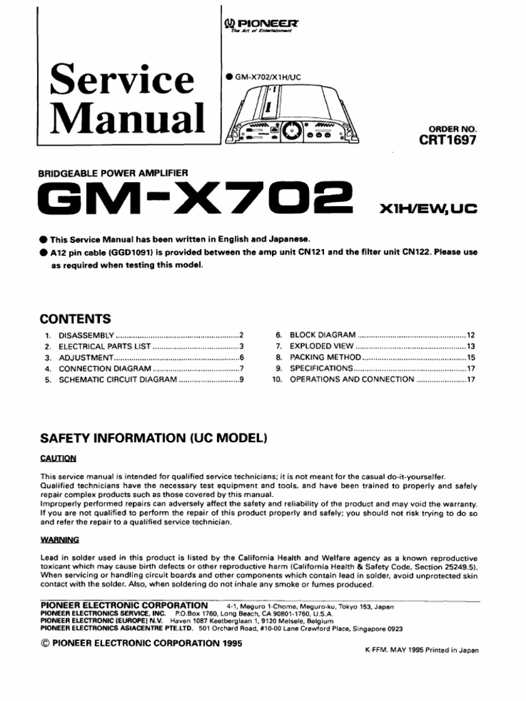 Pioneer GM-X702 | PDF