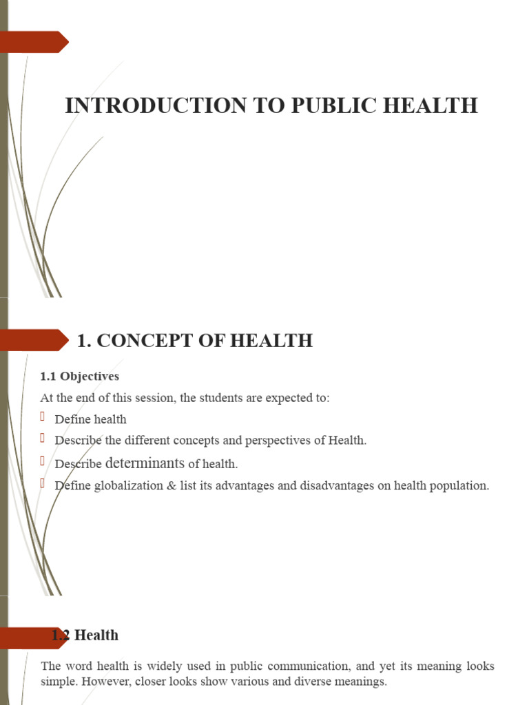 Introduction to Public Health (1 & 2) | PDF | Public Health ...
