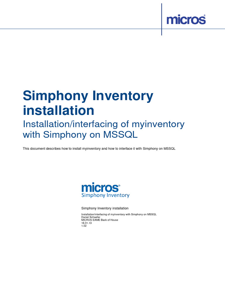 Simphony Inventory Installation MSSQL | PDF | Microsoft Sql Server ...